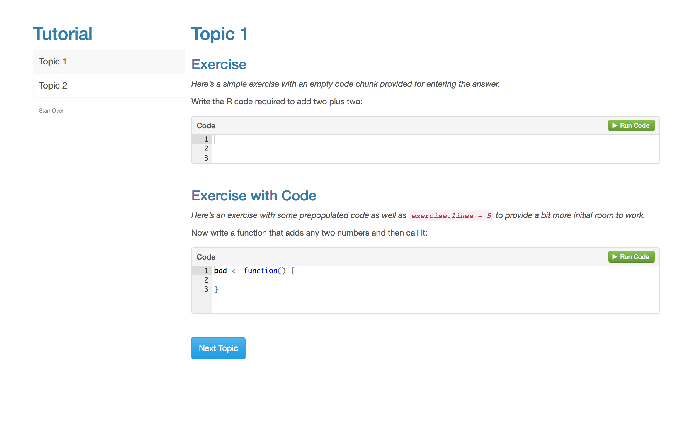 Tutorial Formats • learnr